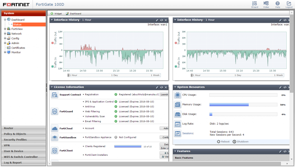 FortiGate, Firewalls hasta 100 usuarios | Hosting